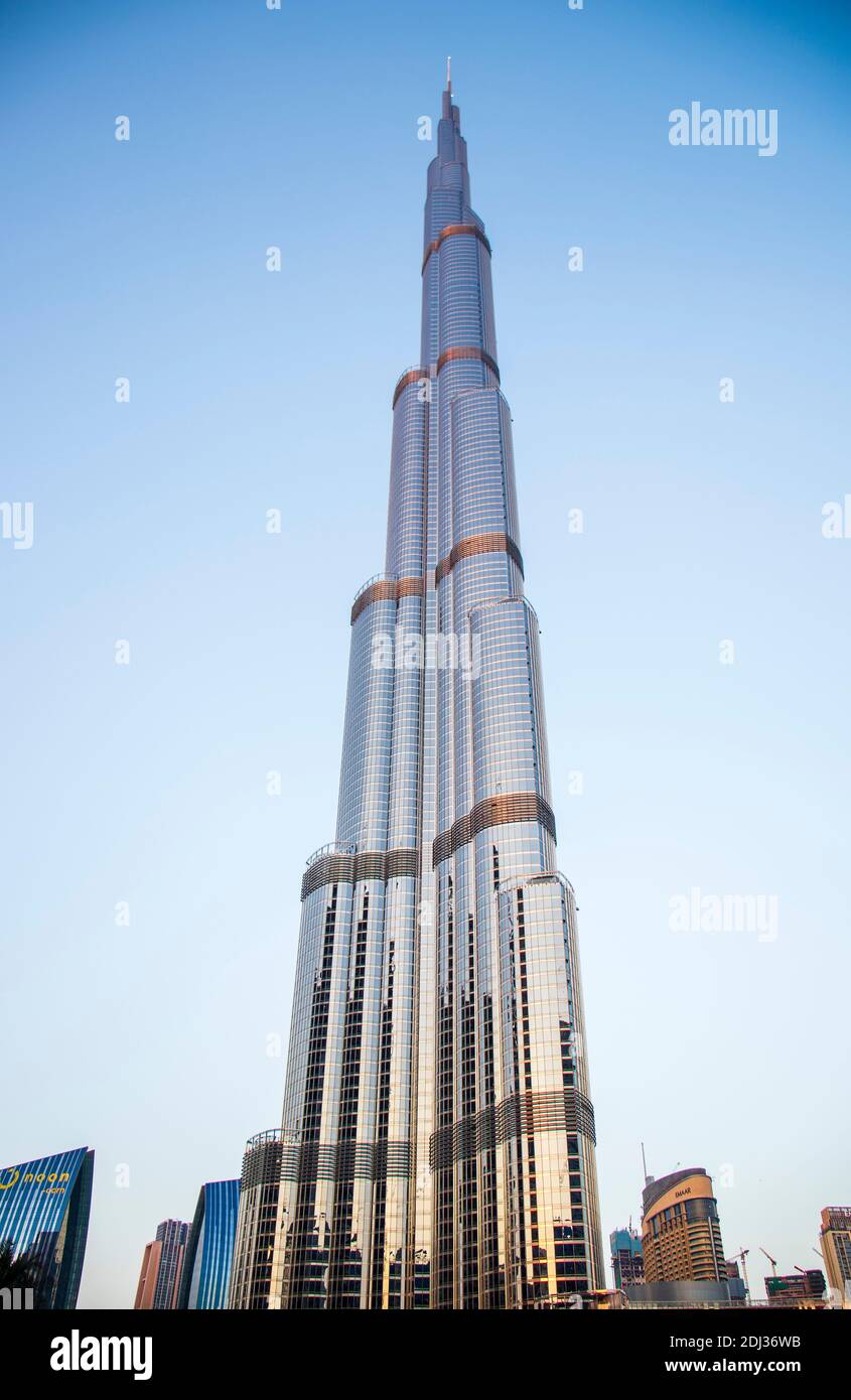 View of a tallest building in the world Burj Khalifa in Dubai, UAE ...