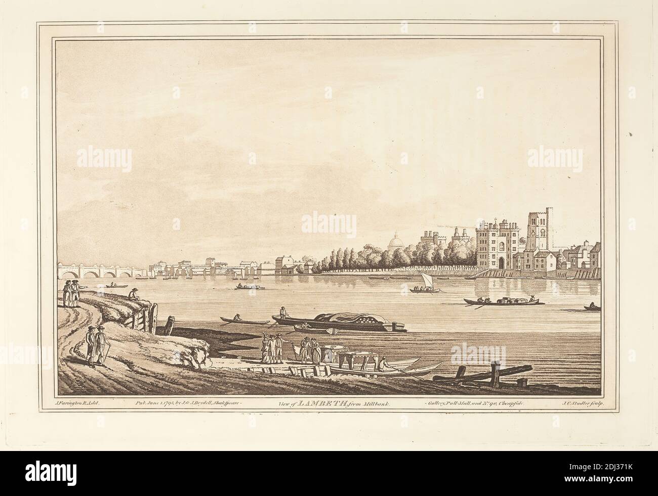 View of Lambeth from Milbank, Joseph Constantine Stadler, active 1780 ...
