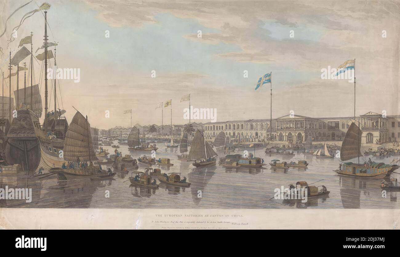 The European Factories at Canton in China, Print made by William ...