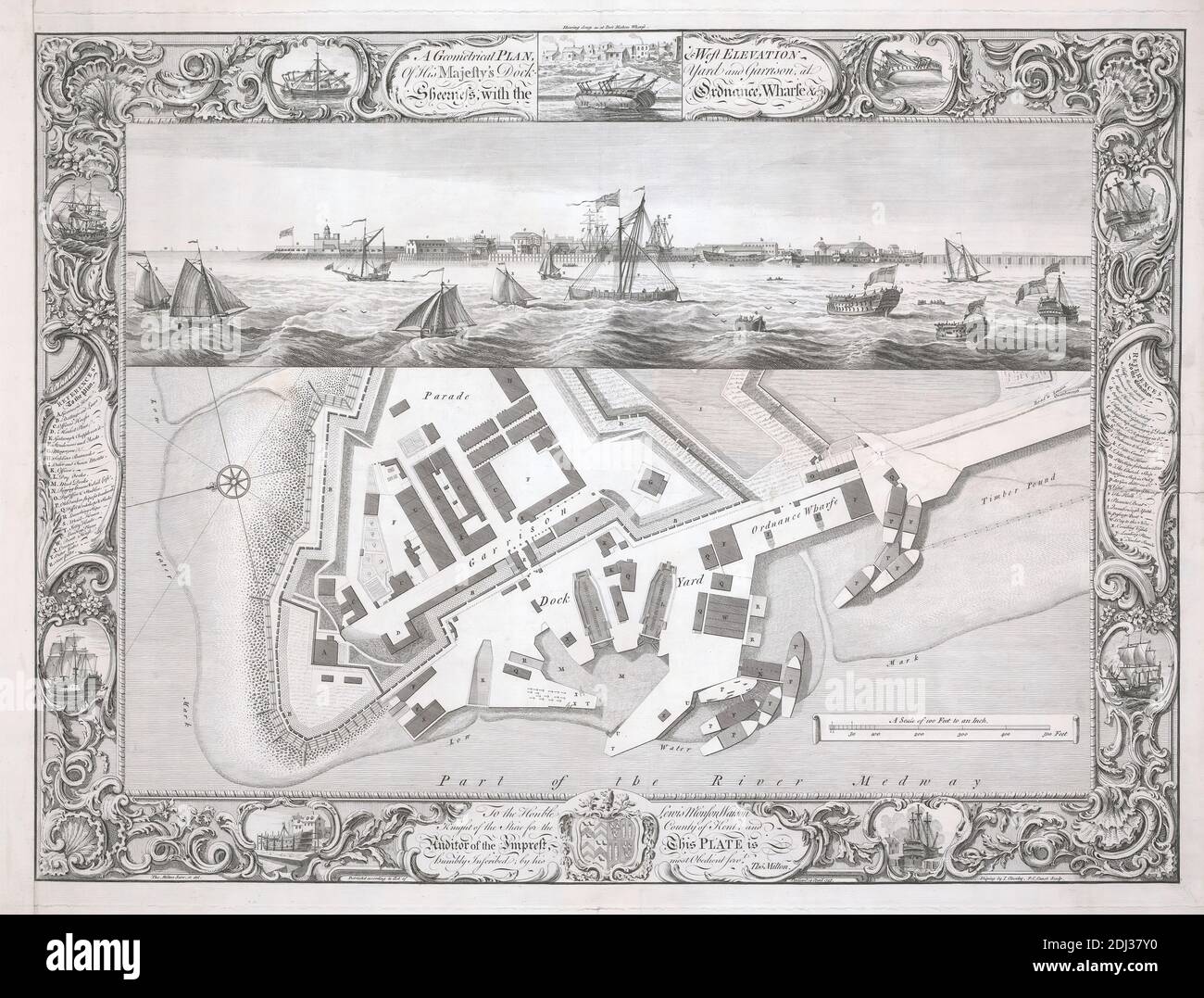 Geometrical Plan of his Majesty's dockyard, at Sheerness, Print made by ...