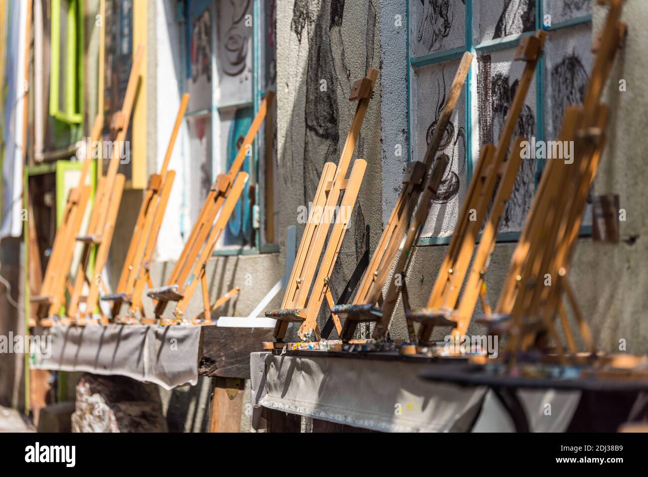 wooden oil Painting Frame Shelf Artist Tripod Tabletop Holder Stands in ...