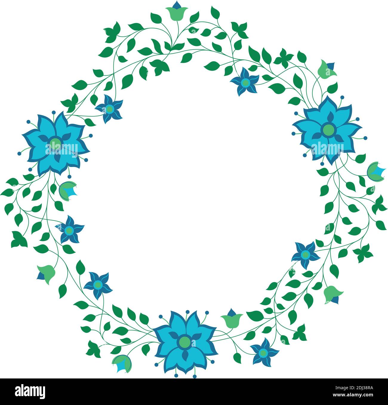 Flowers round frame template floral Cut Out Stock Images & Pictures - Alamy