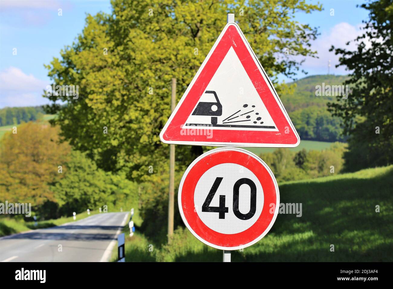 sign on the road Stock Photo - Alamy