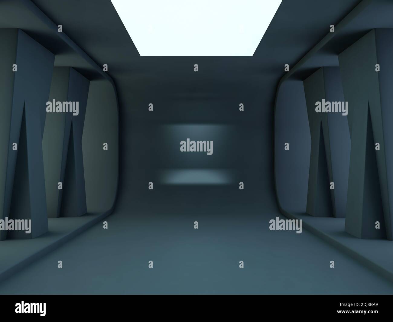 Abstract modern architecture background, empty open space interior. 3D ...