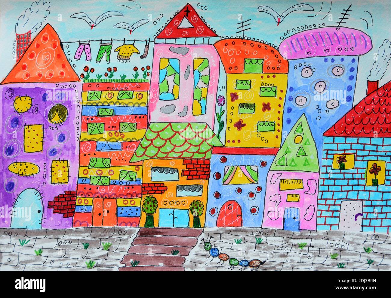 Childs painting house hi-res stock photography and images - Alamy