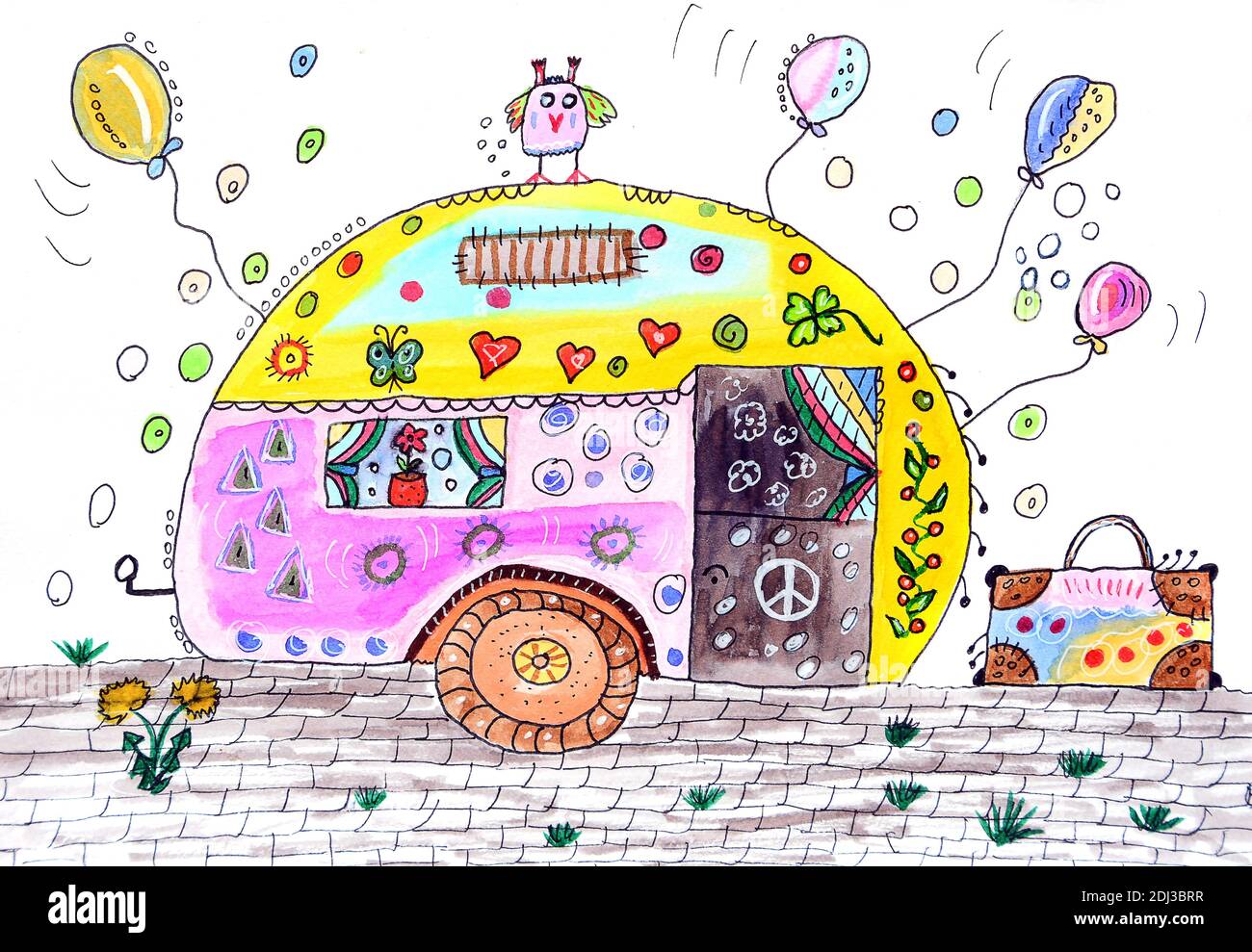 Drawing caravan hi-res stock photography and images - Alamy