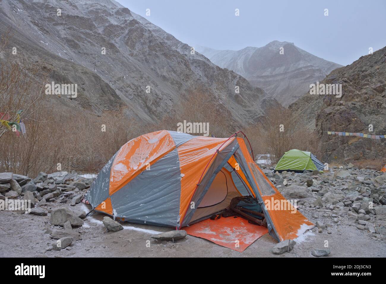 High altitude trekking camp in Hemis national park, Ladakh, India Stock ...