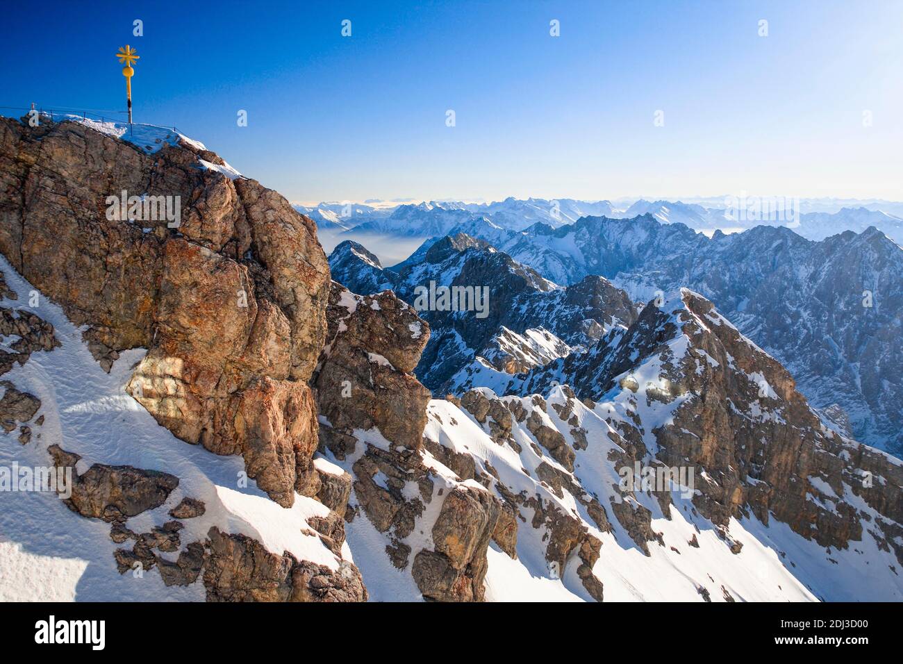 View from the summit of the Zugspitze, Bavaria, Germany Stock Photo - Alamy