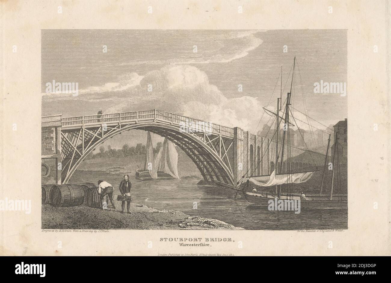 Stourport Bridge, Worcestershire, 1815, Henry Hobson, born 1814 ...