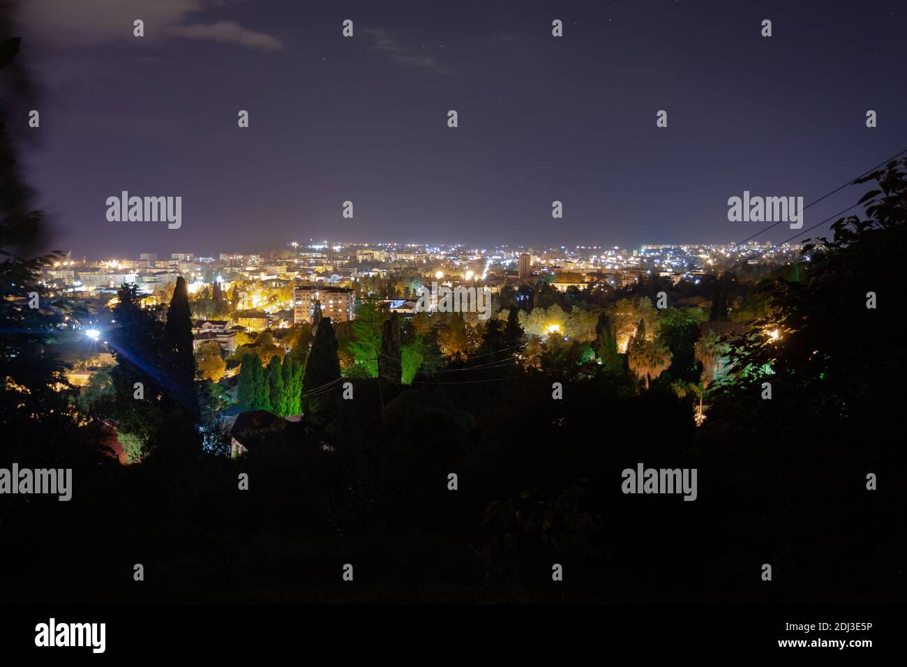 Aerial cityscape view skyscraper lights hi-res stock photography and ...