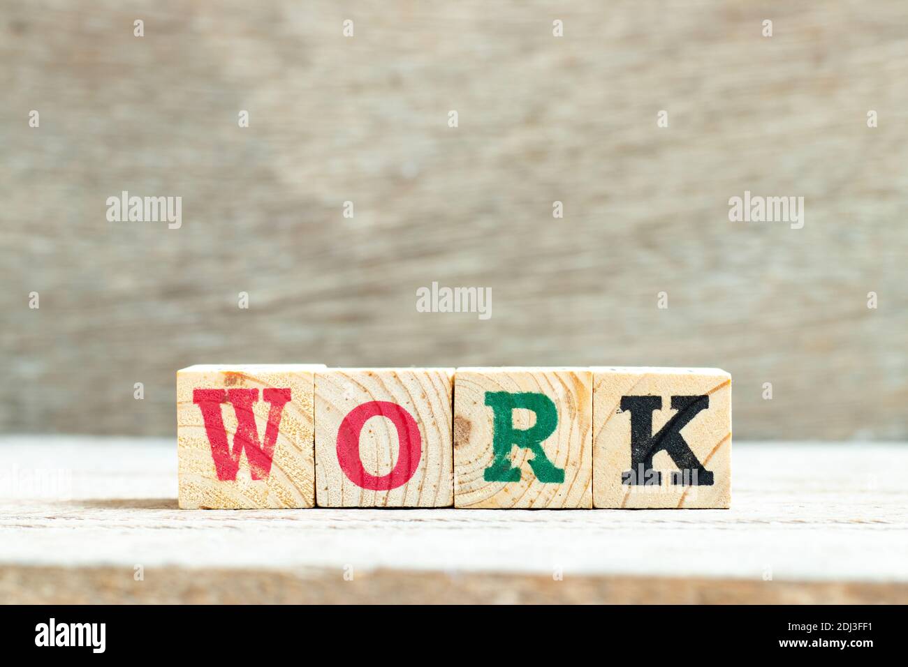 Alphabet letter in word work on wood background Stock Photo - Alamy