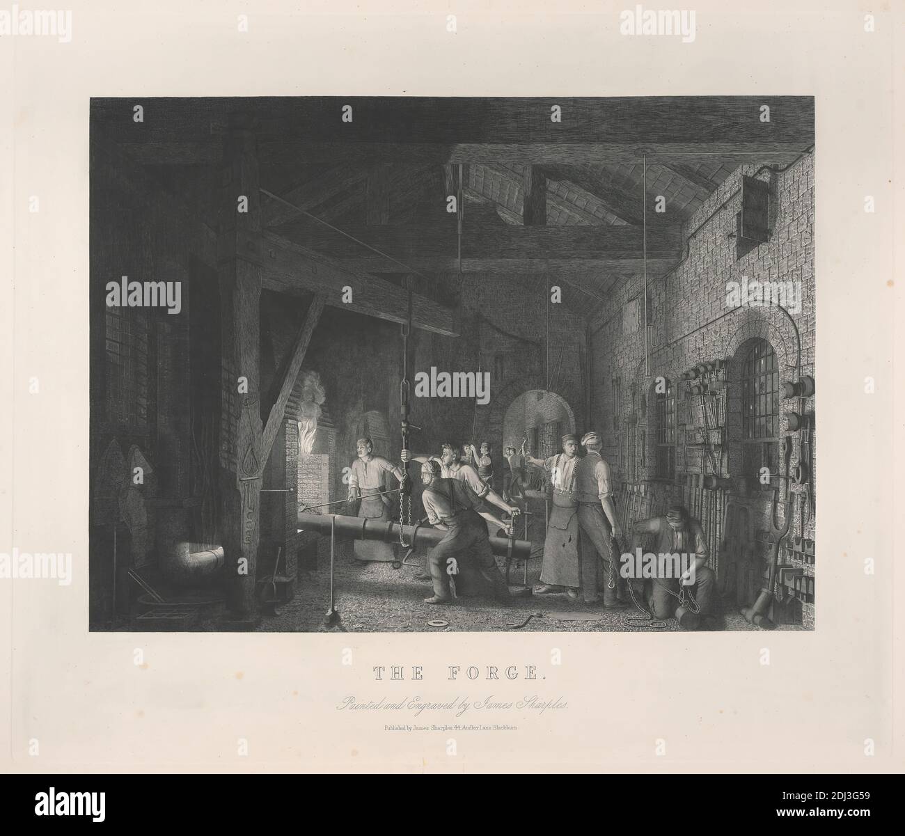 The Forge, Print made by James Sharples, 1825–1892, British, after ...