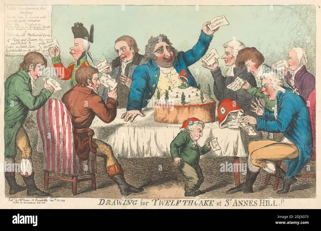 Drawing for Twelfth-Cake at St. Annes Hill!!, Isaac Cruikshank, 1756 ...