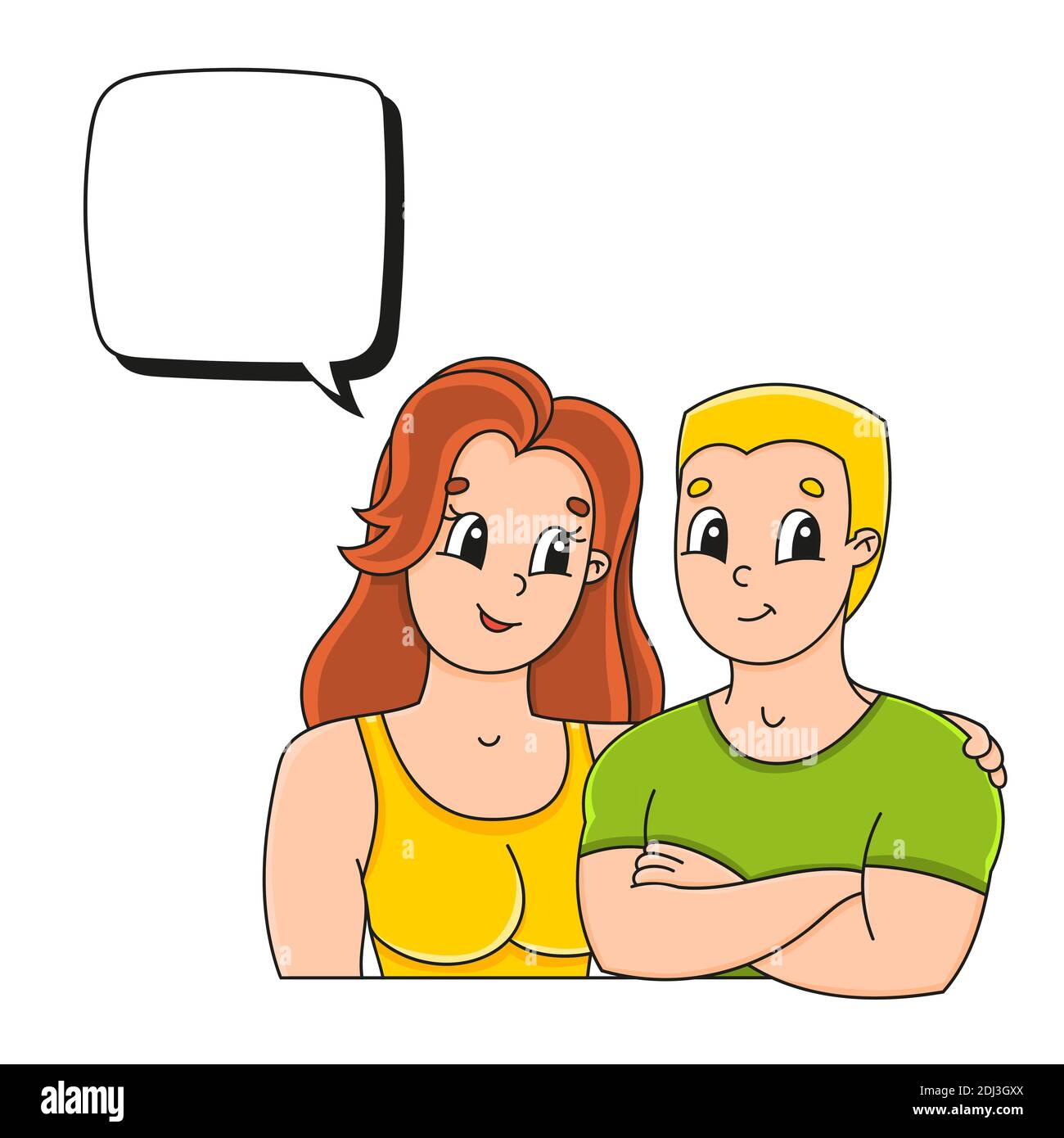 Speech bubble of different shape. With a cute cartoon character. Hand ...