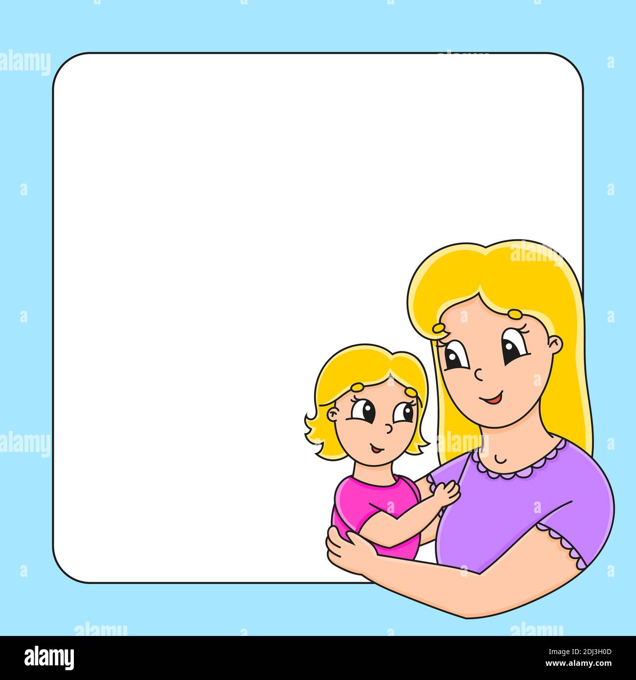 Cute cartoon character with place for text. Hand drawn. Vector ...