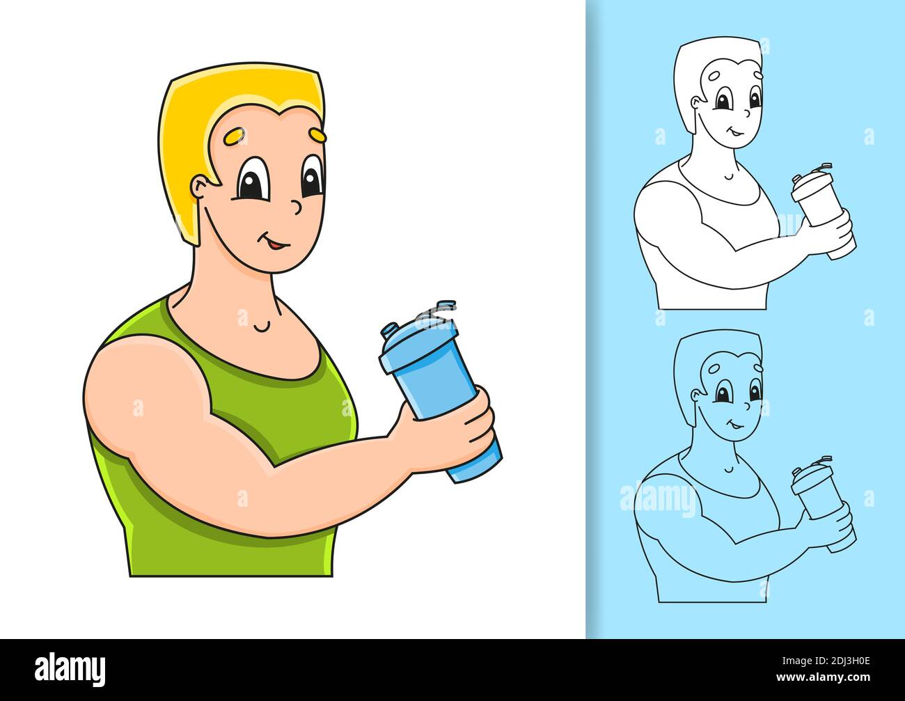 Set of vector illustrations isolated on white and colored background ...