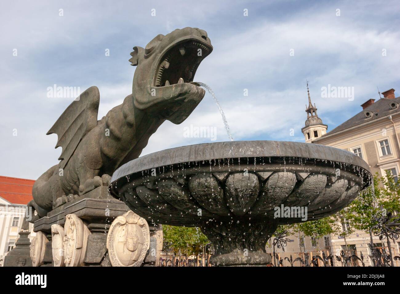 Austria carinthia klagenfurt lindwurm fountain hi-res stock photography ...