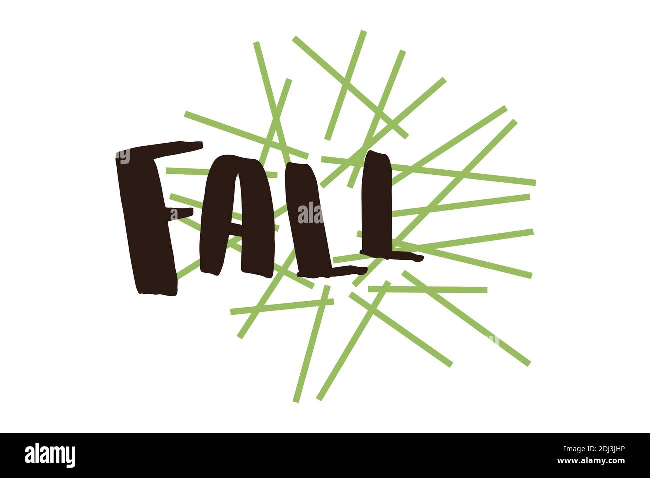 Graphic design of a word "Fall" with lines in branches abstraction in ...