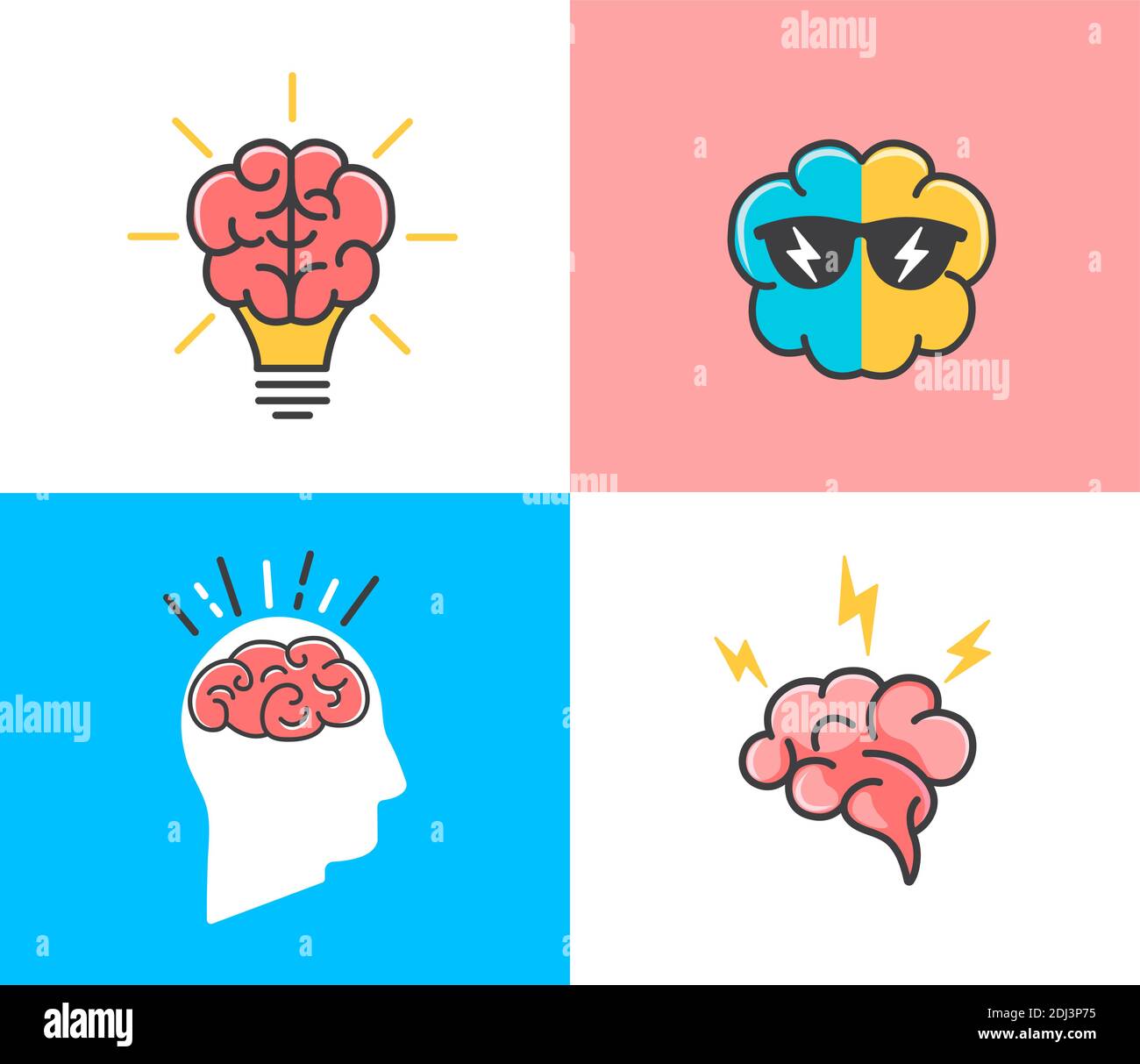 Set of different states of brain Stock Vector Image & Art - Alamy