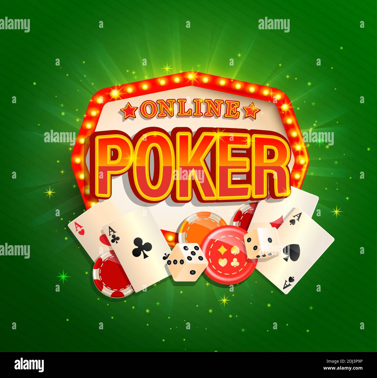Online poker banner in vintage light frame Stock Vector Image & Art - Alamy