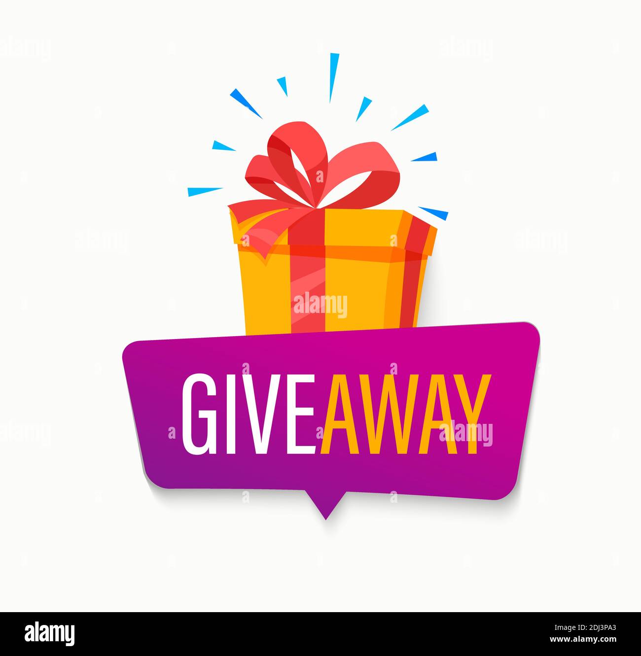 Giveaway banner,win poster with isolated gift box Stock Vector Image ...