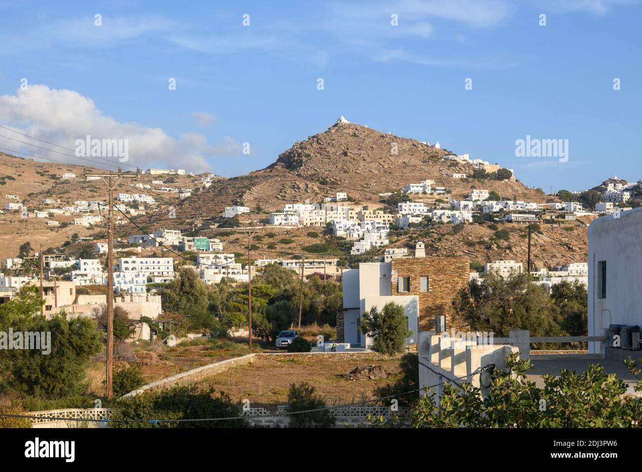 Beautiful Cycladic architecture of Ios Island. Ios is a popular tourist ...
