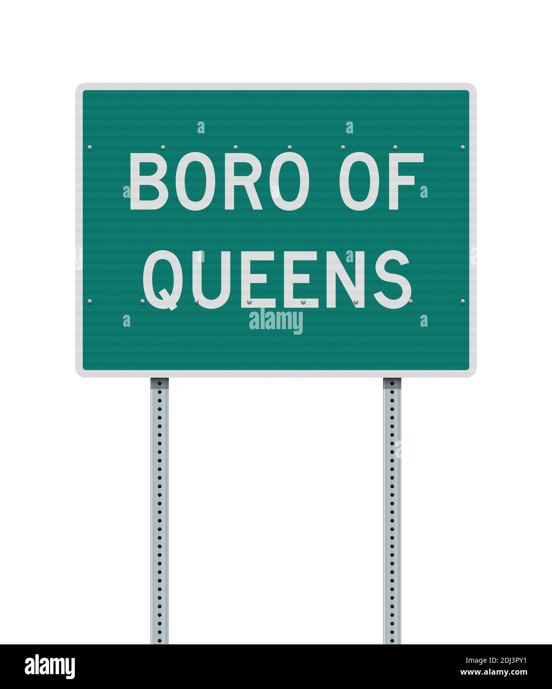 Vector illustration of the Boro of Queens green road sign Stock Vector ...