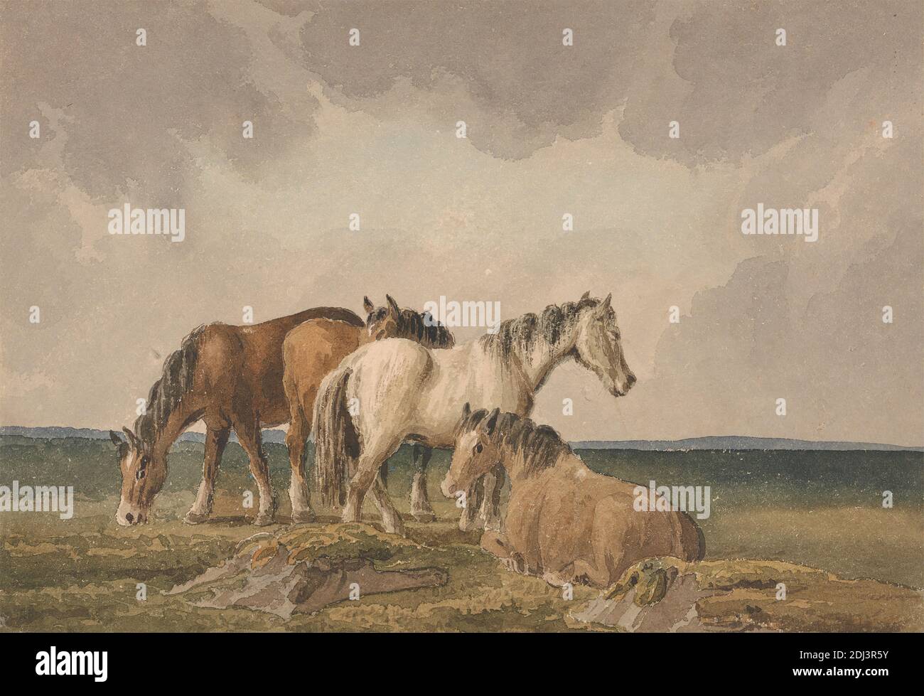 Four Ponies on a Welsh Moor, Thomas Creswick, 1811–1869, British ...