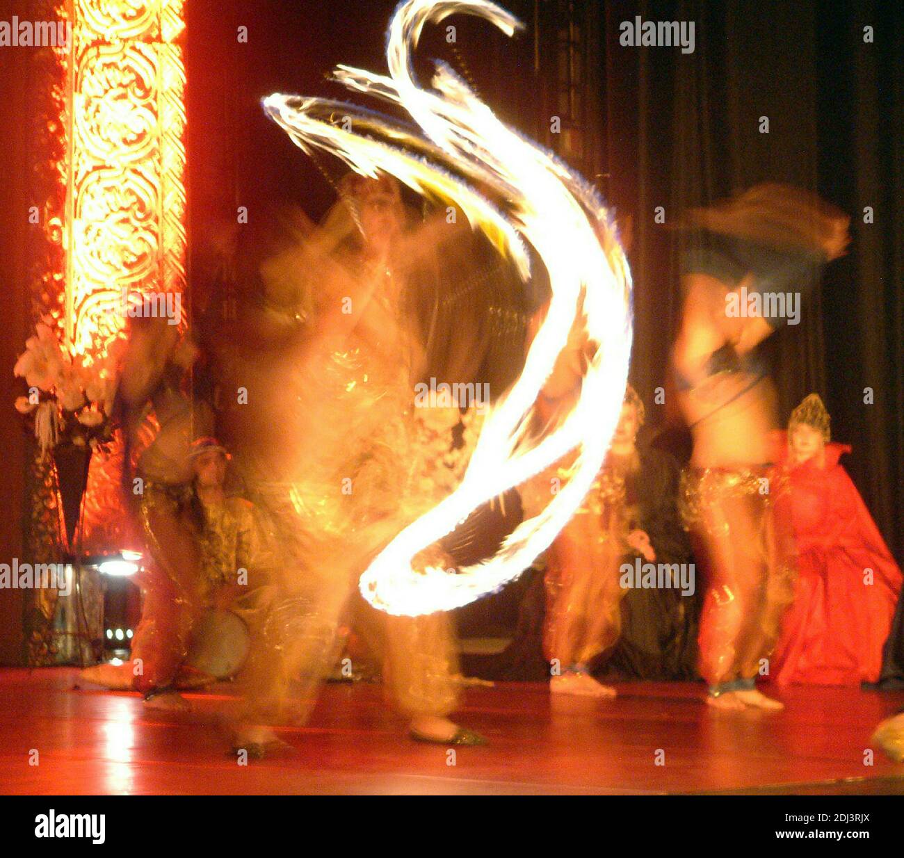 Fire show on the theater stage Stock Photo - Alamy