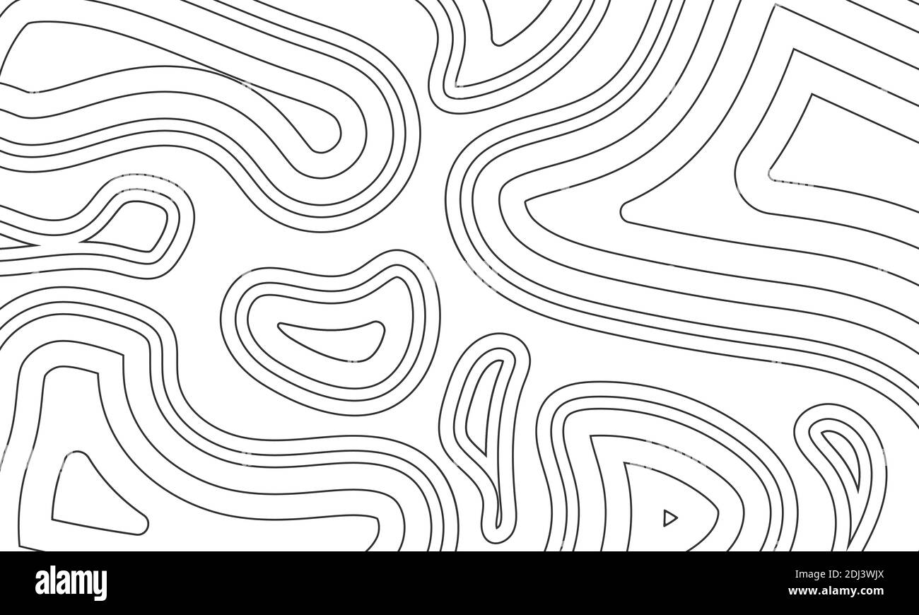 Topographic Map Black And White - Map