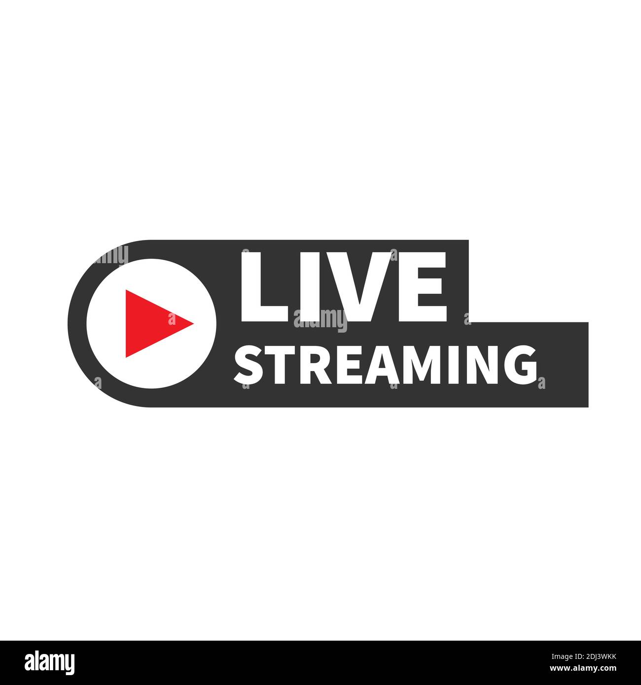 Live streaming and broadcasting logo icons in black and red style ...