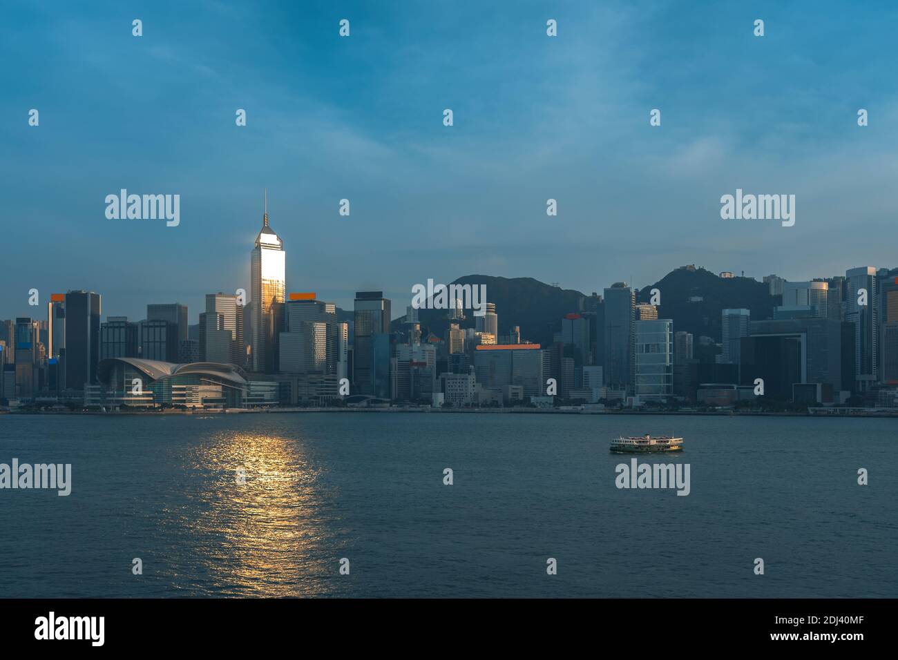 Hong Kong Skyscrapers in sunset Stock Photo - Alamy