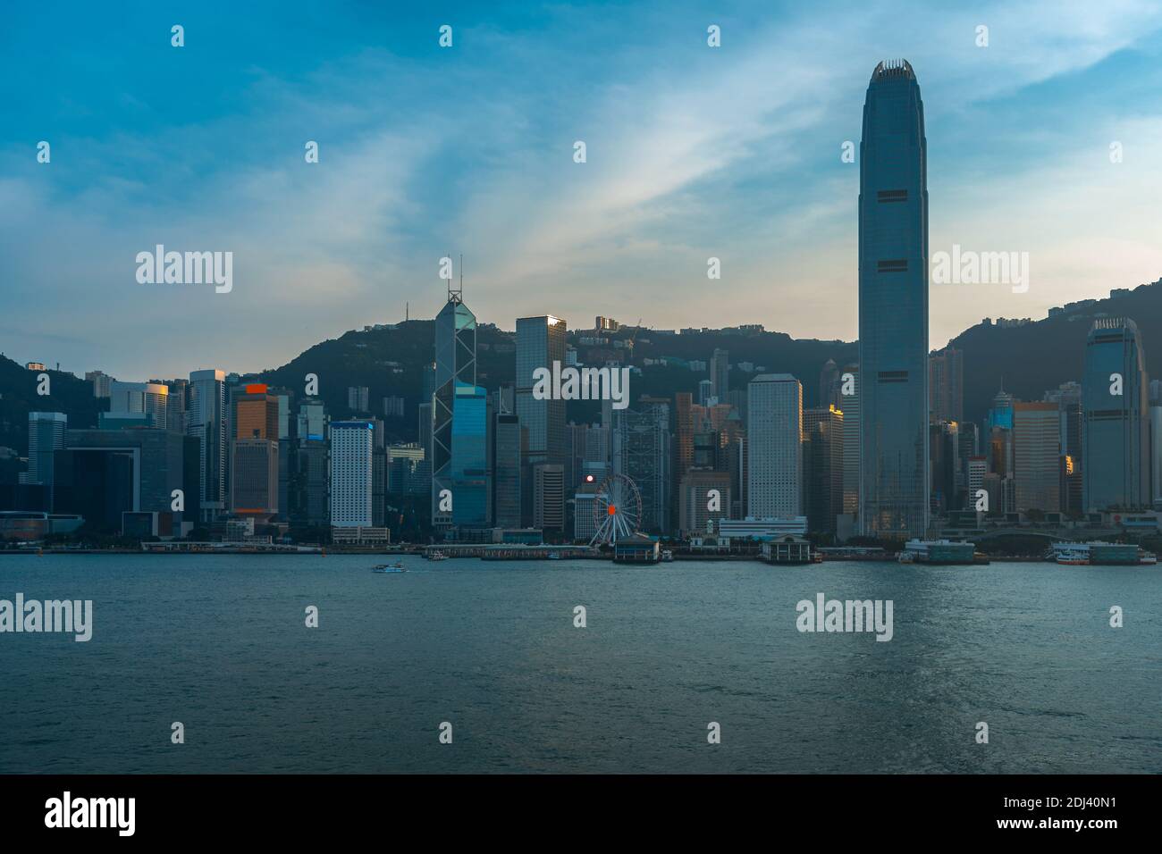 Hong Kong Skyscrapers in sunset Stock Photo - Alamy