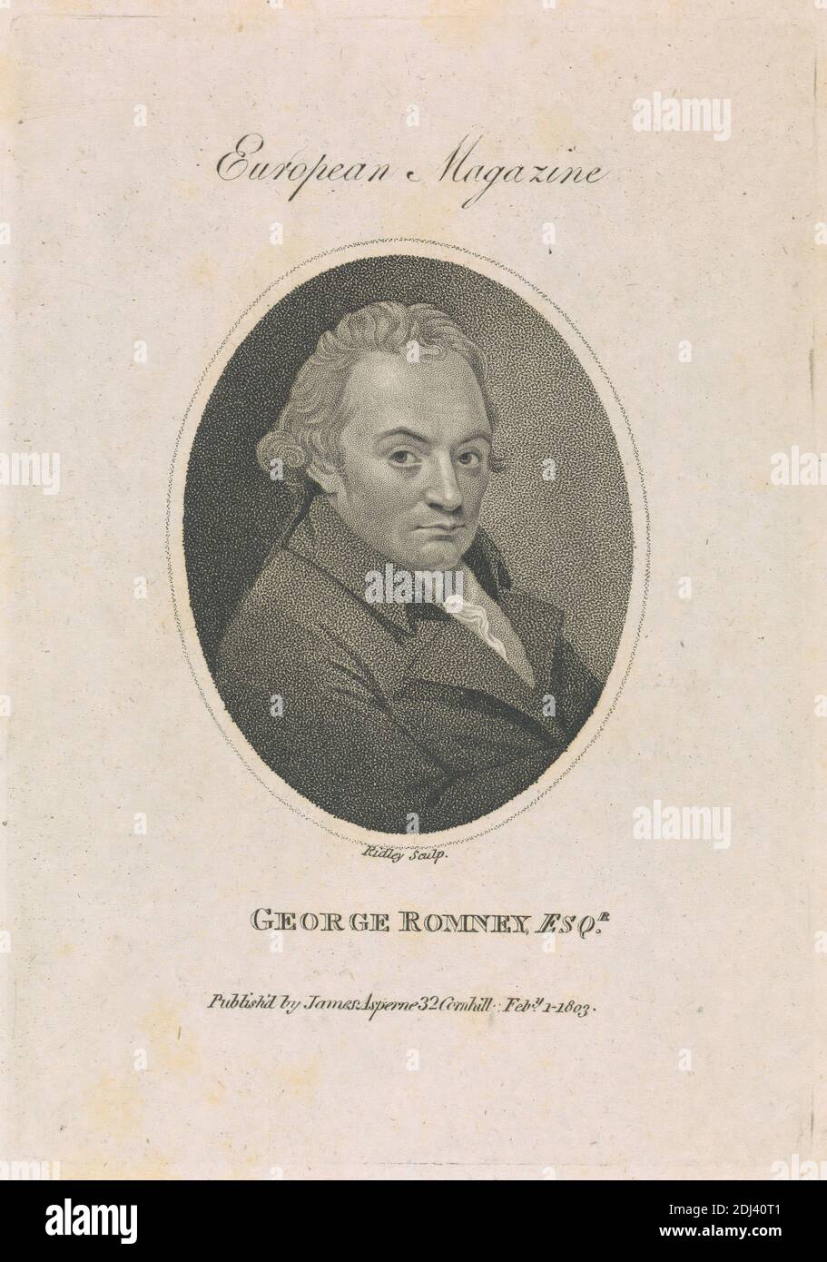 George Romney, William Ridley, 1764–1838, British, after unknown artist ...