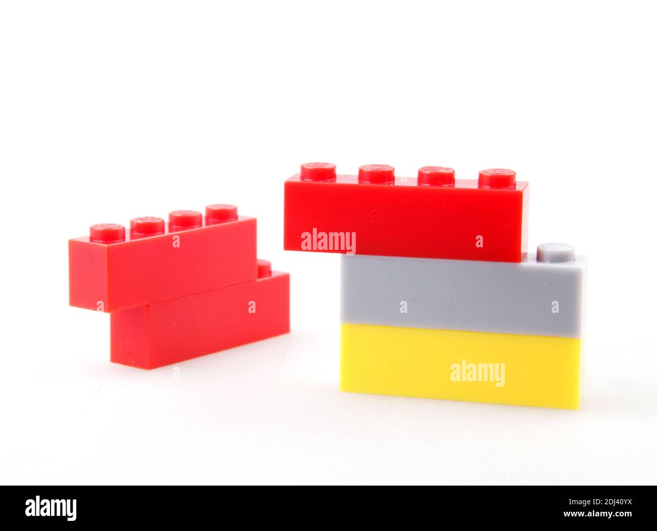 Several plastic toy blocks encouraging to learn through play Stock ...