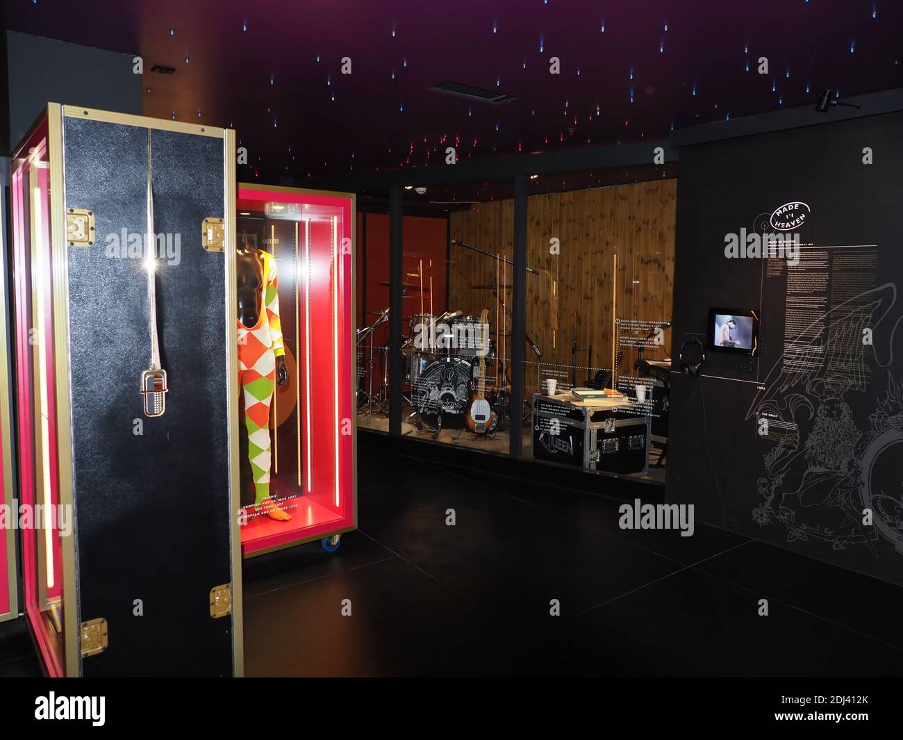 Musical instruments of group Queen in Montreux city, Switzerland Stock ...