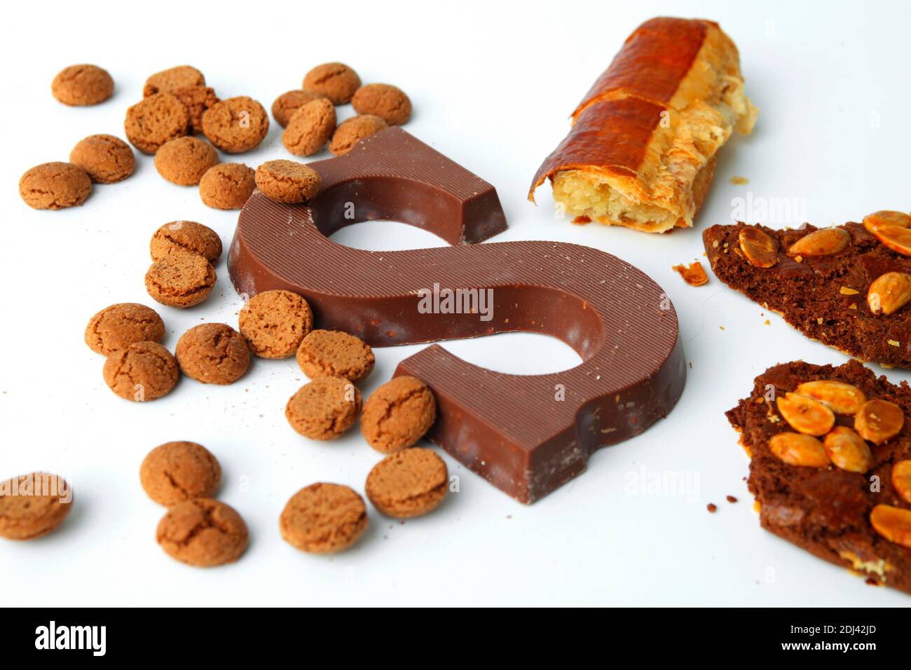 Typical Dutch delicacy for the Sinterklaas holidays isolated over white ...