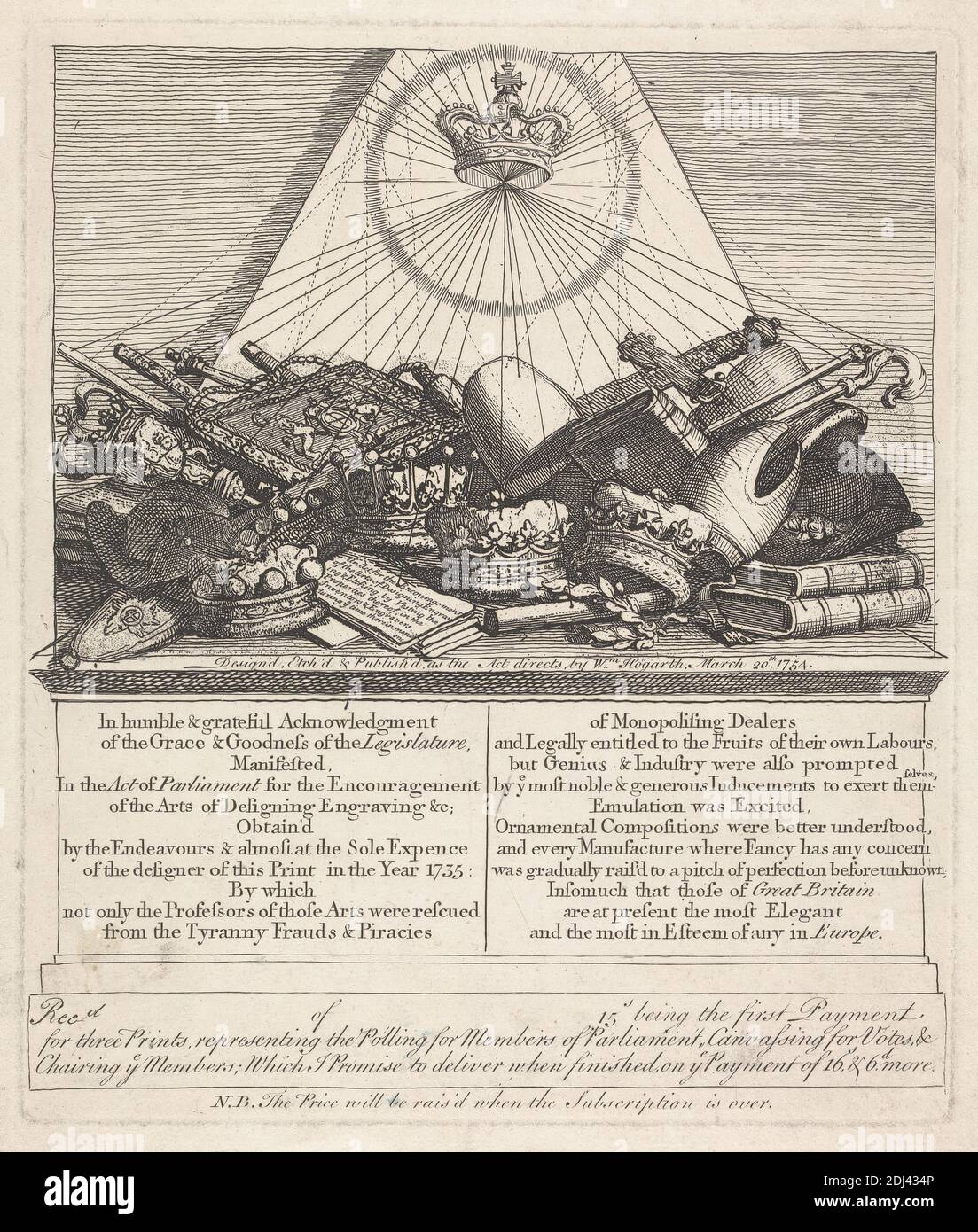 Prospectus print 'Crown & Mitre', William Hogarth, 1697–1764, British ...