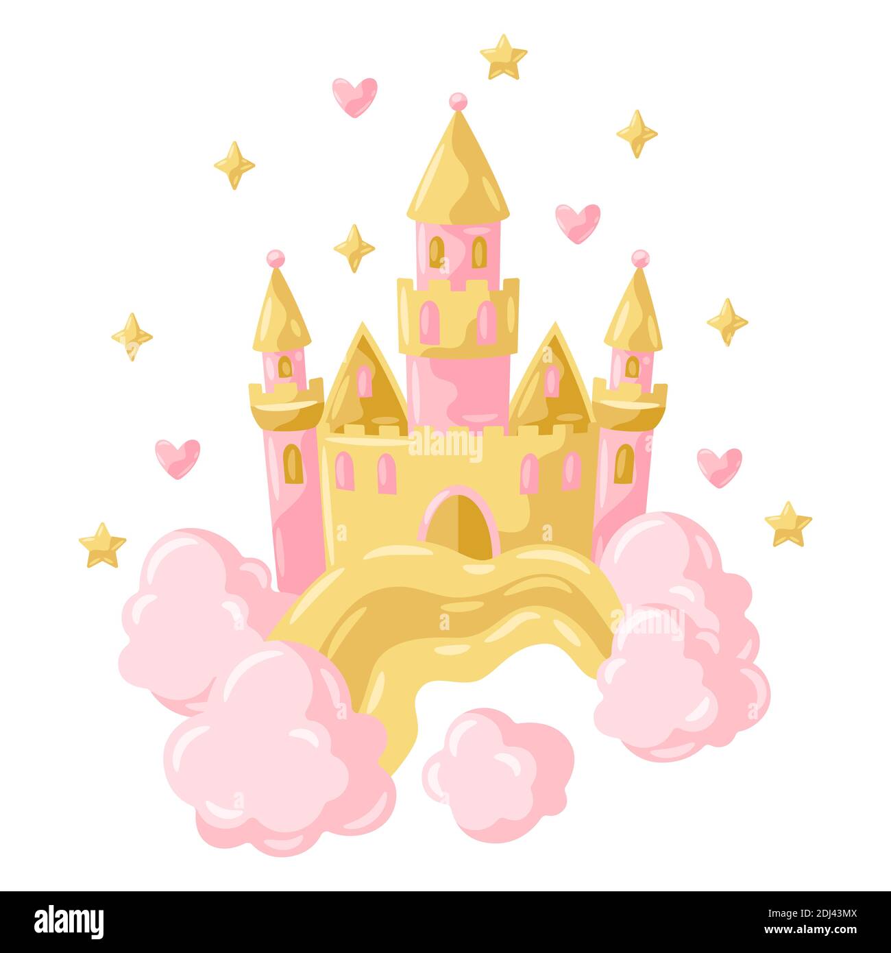 Cartoon Princess And Castle