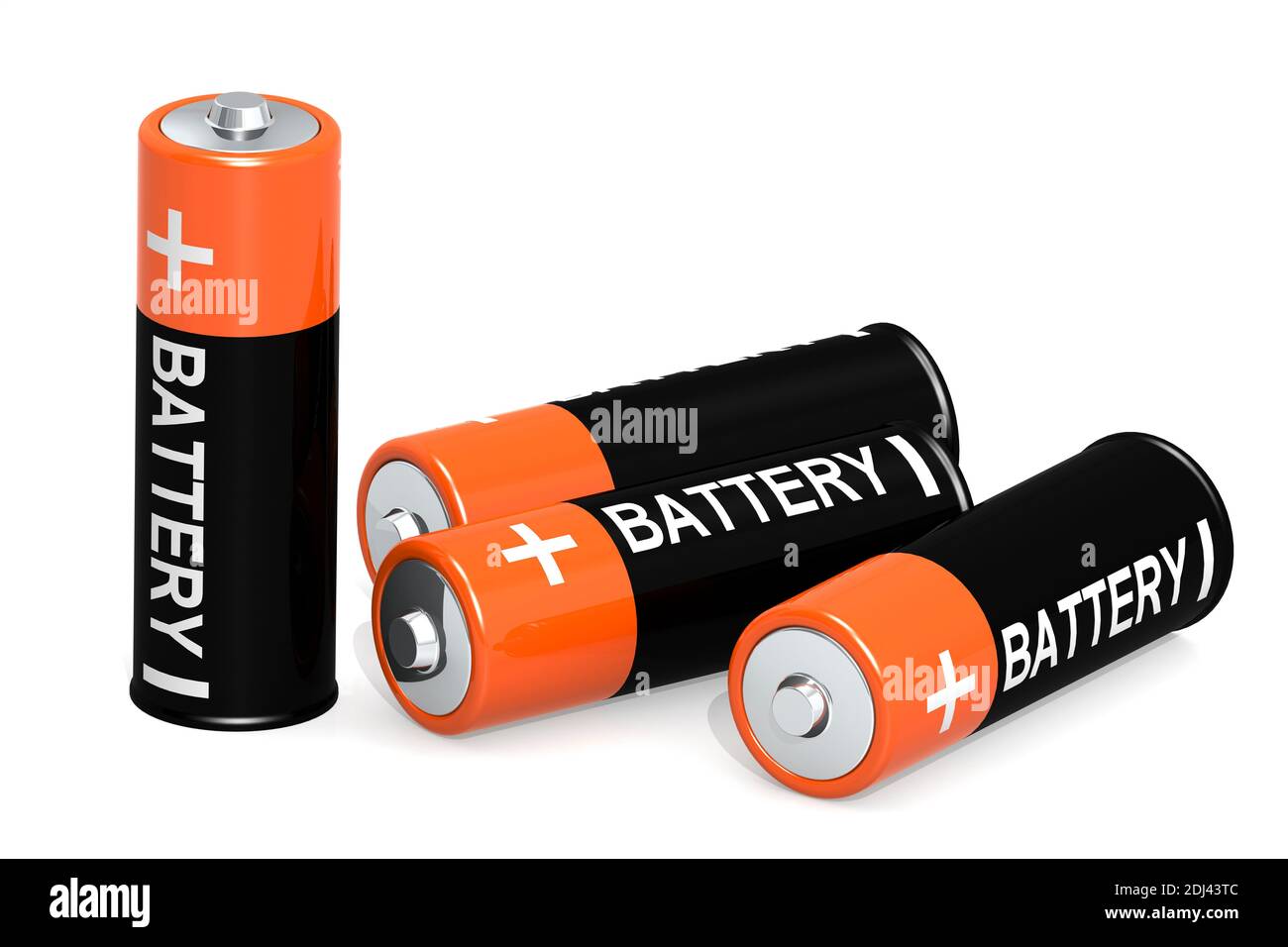 Double A battery isolated on white background, 3d rendering Stock Photo ...