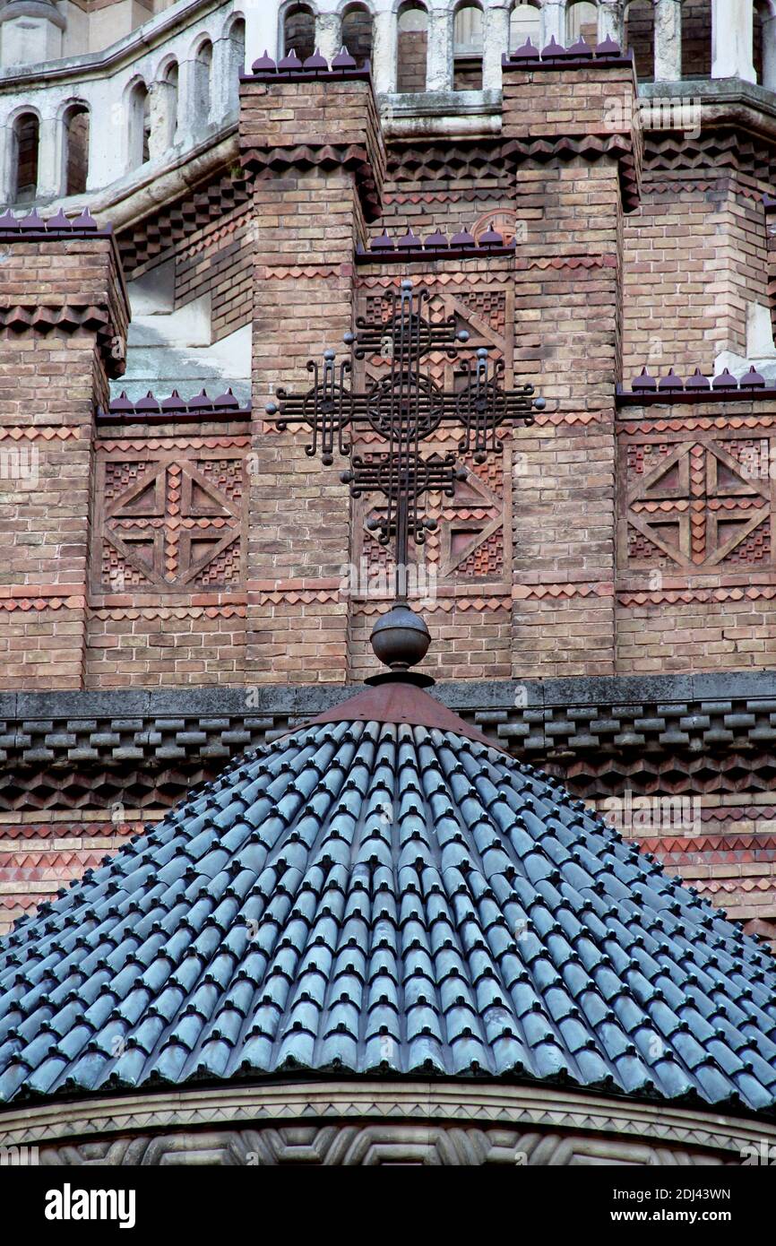 Old medieval castle. Brickwork. Modern National University of ...