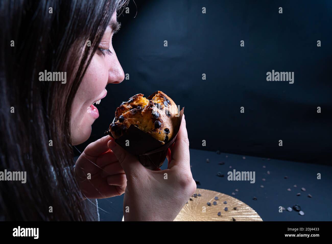 Fat woman eating chocolate hi-res stock photography and images - Alamy