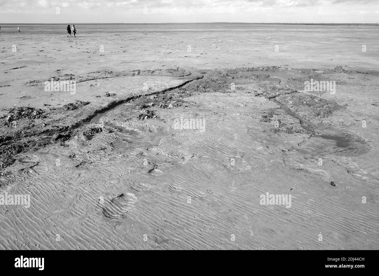A high angle greyscale shot of the sandy beach captured during the ...