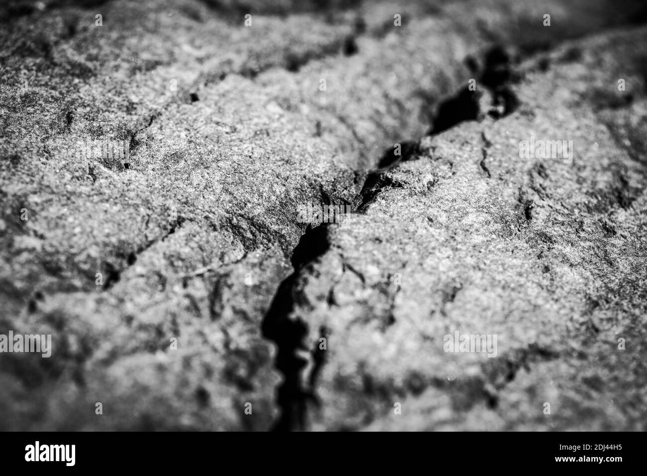Erosion cracks in rock Black and White Stock Photos & Images - Alamy