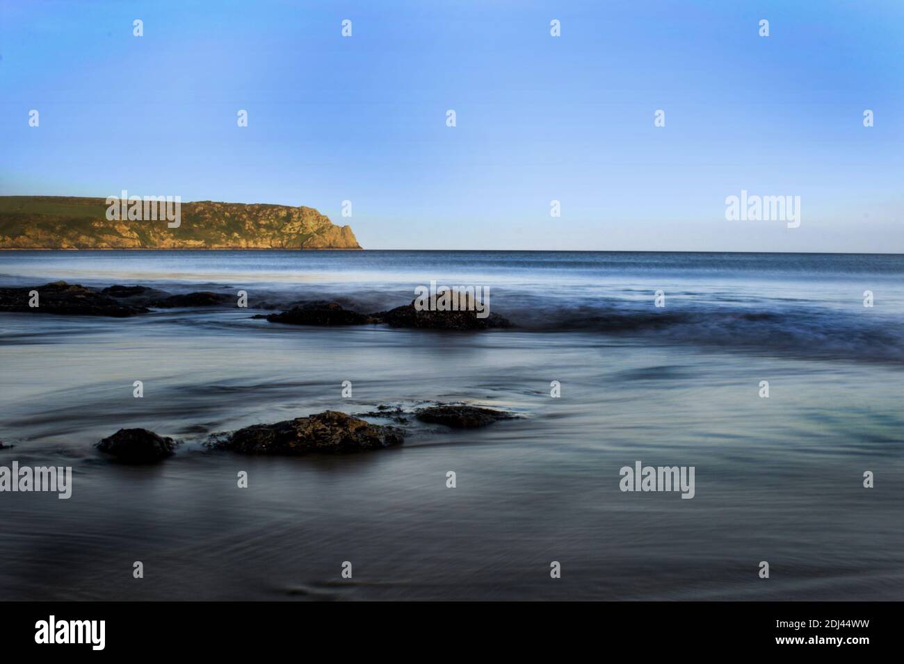 Evening Cornish Seascape Long Exposure Stock Photo - Alamy