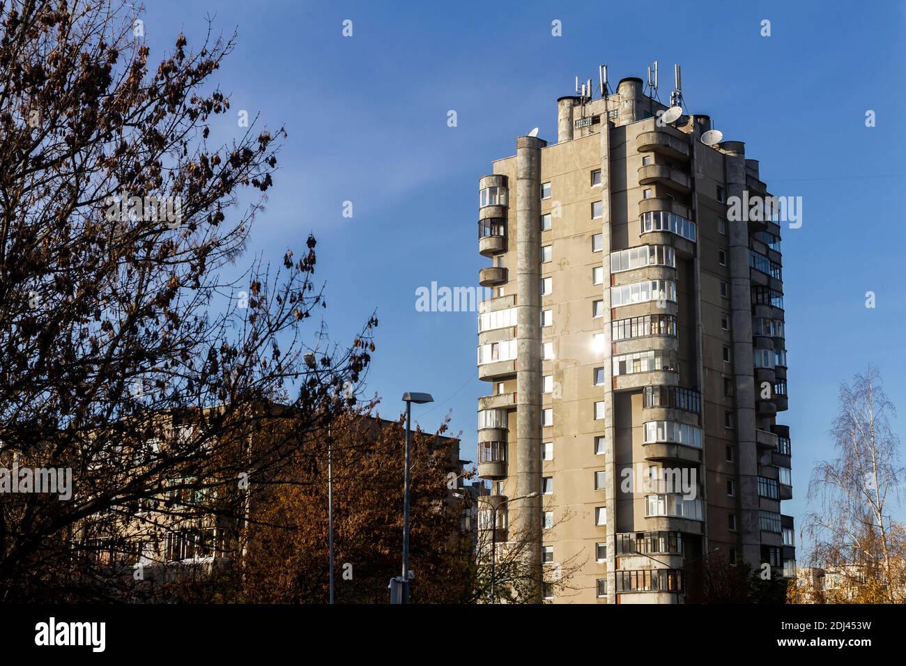 Soviet concrete apartment buildings in Vilnius, Lithuania. Apartment ...