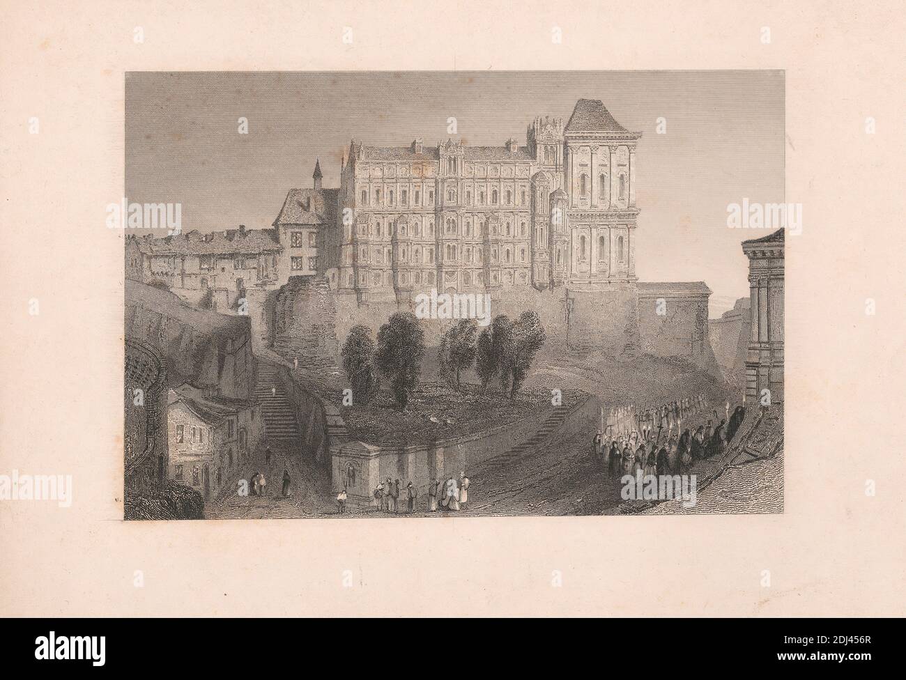 Palais at Blois, Robert Wallis, 1794–1878, British, after Joseph Mallord William Turner, 1775 ...