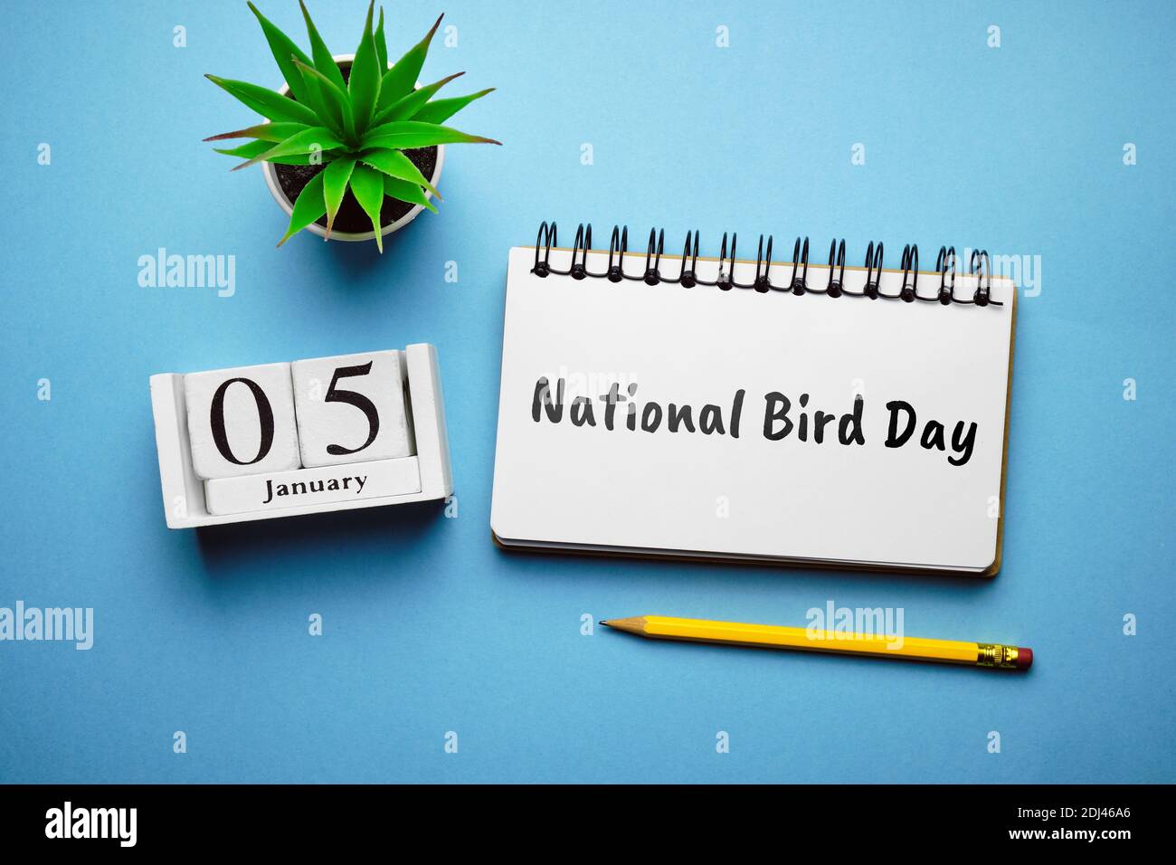 National Bird Day of winter month calendar january Stock Photo - Alamy