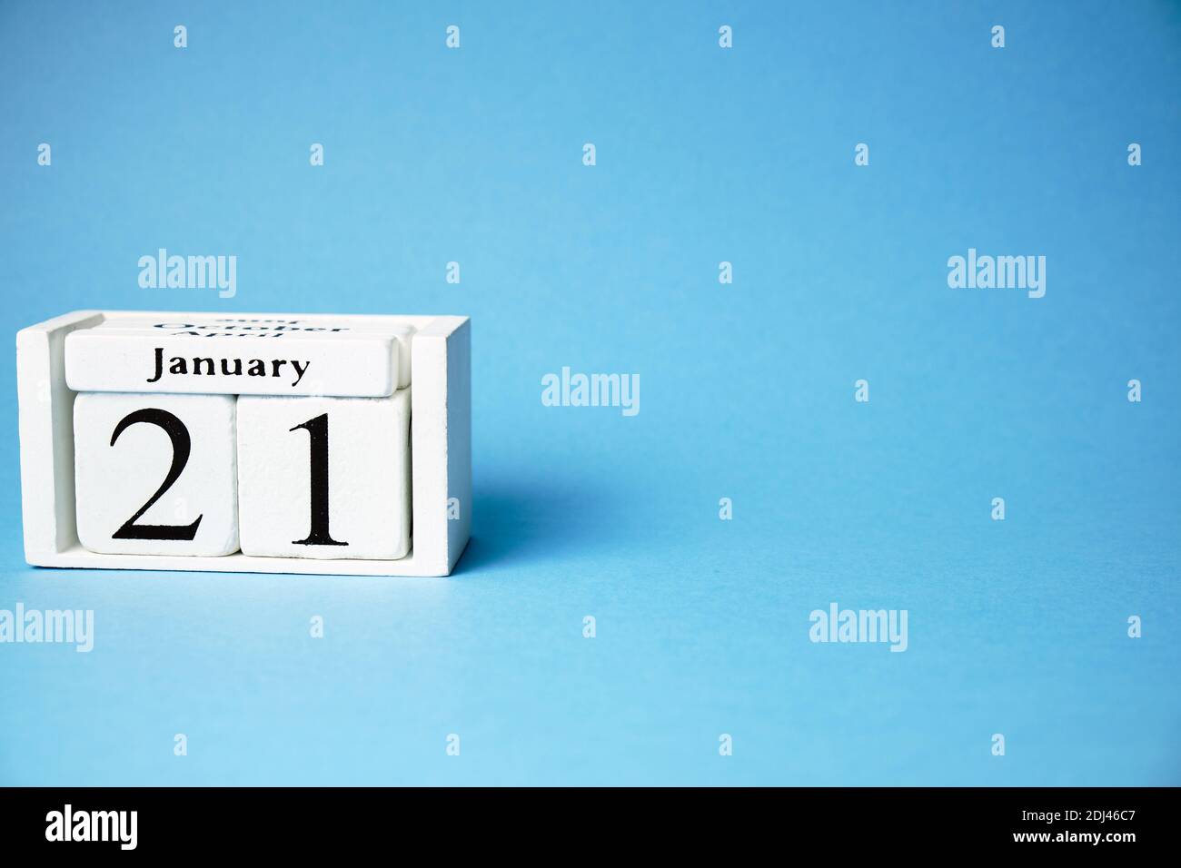 twenty first day of winter month calendar january with copy space Stock ...