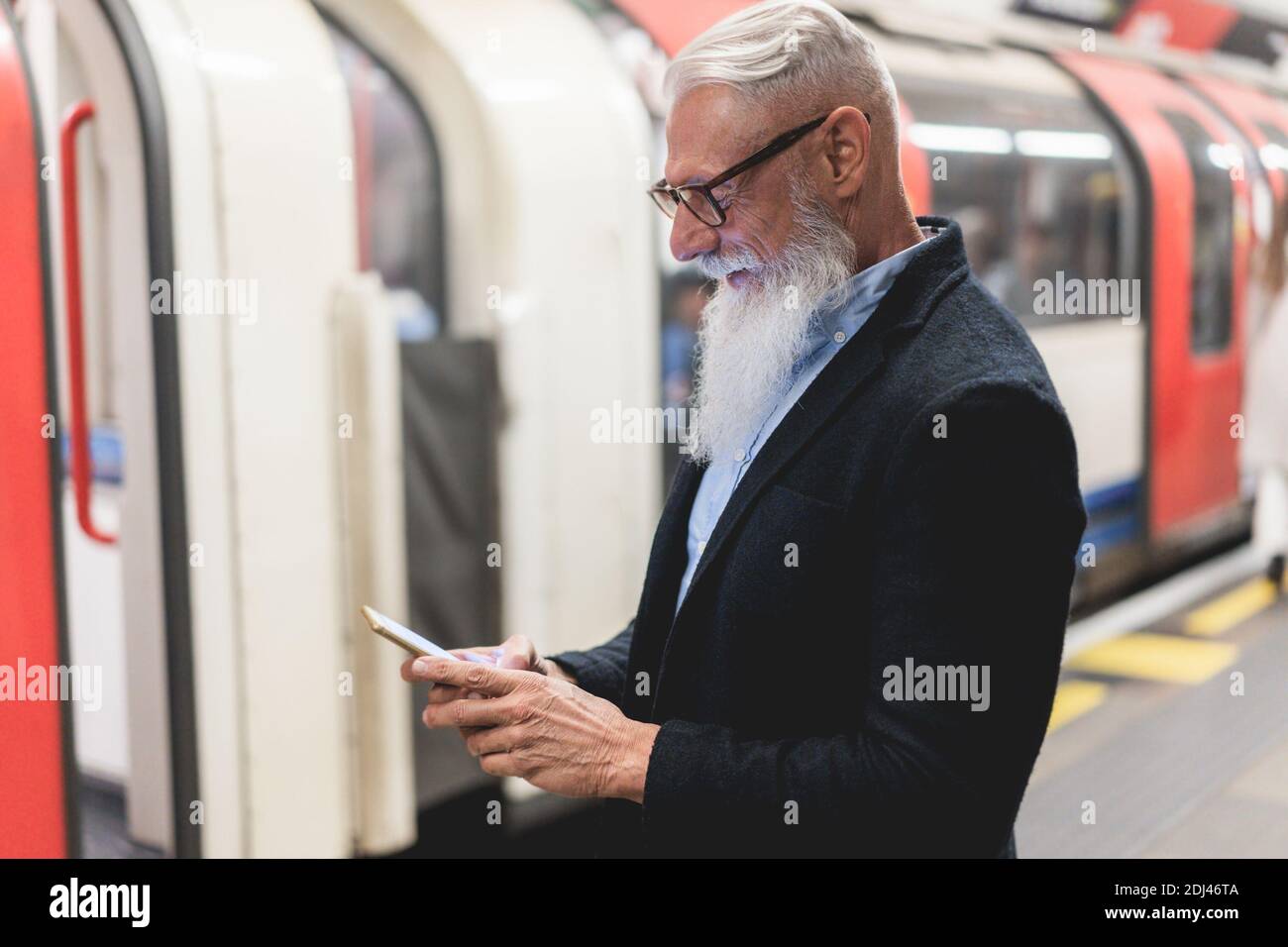 Subway old man hi-res stock photography and images - Alamy
